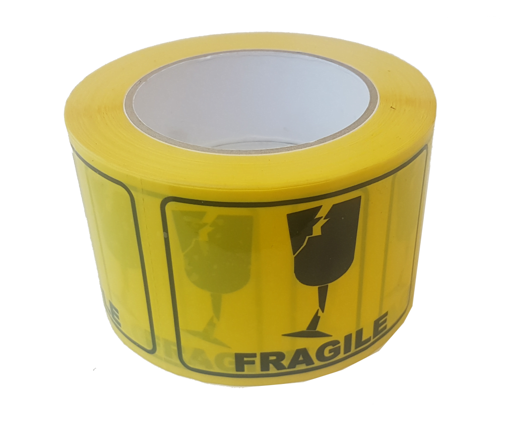 72MM X 100MM YELLOW FRAGILE RIP A LABEL (500) - Melbourne Packaging ...