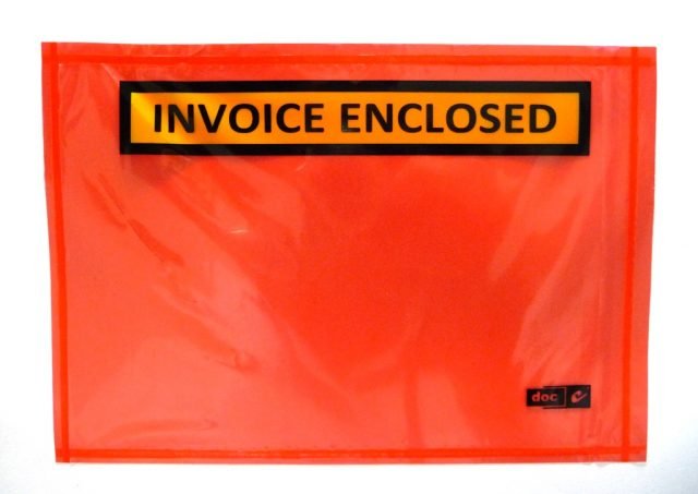 115MM x 165MM RED INVOICE ENCLOSED ENVELOPE (TEXT: BLK ON YEL (1000 ...