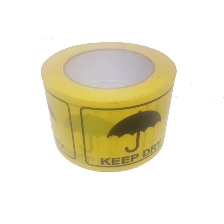 Keep Dry Warning Label - 72x100mm - Black & Yellow | MelbPack