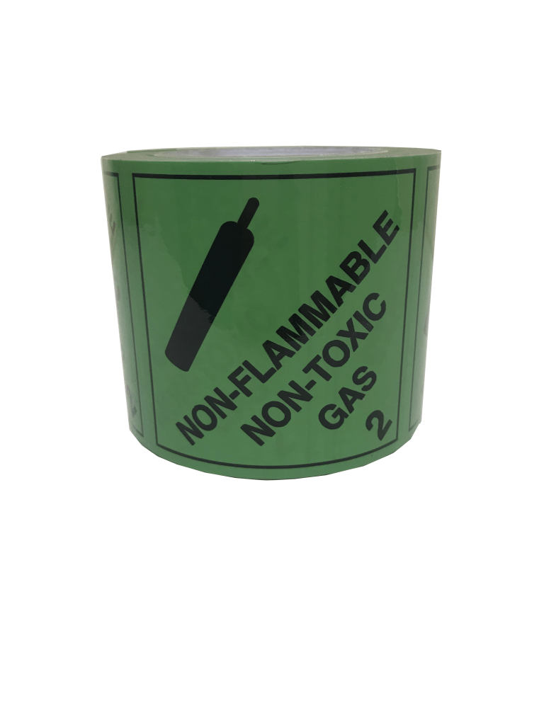 Non Flammable Non Toxic Gas 2 Printed Hazchem Labels Rolls | MelbPack